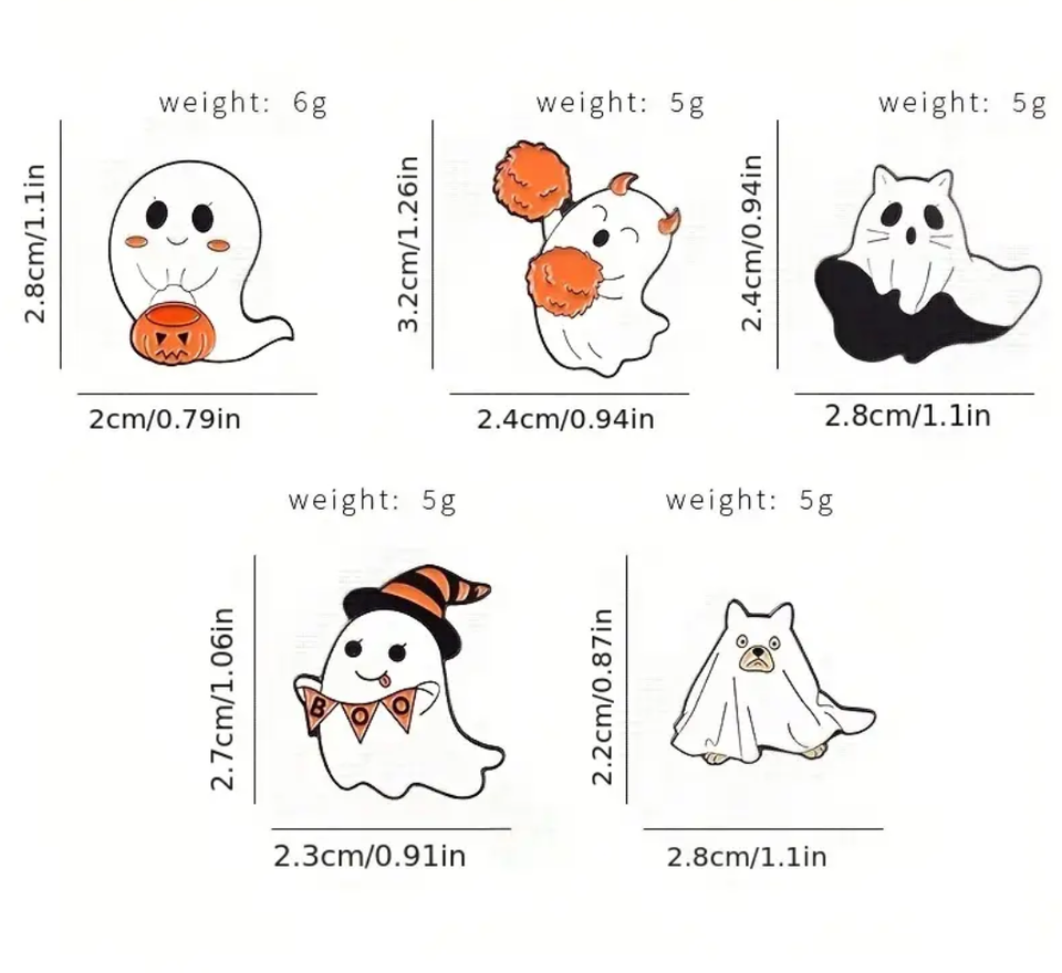 PICK YOUR GHOST HALLOWEEN PIN! BROOCH SCARY BOO COLLECTIBLE KIDS ADULTS ...