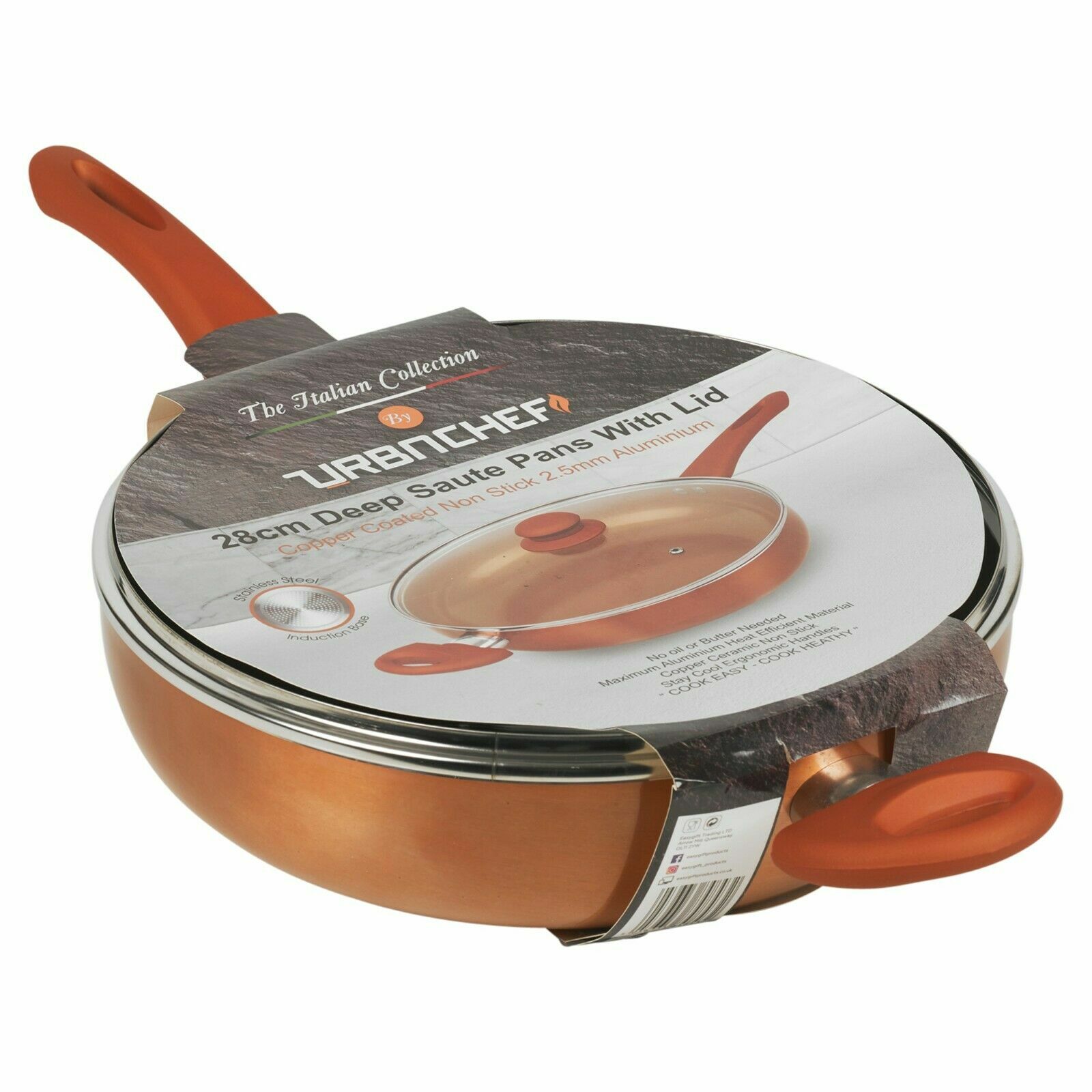 Non Stick Ceramic Coated Copper Induction Cooking Pan Pot Saucepan ...