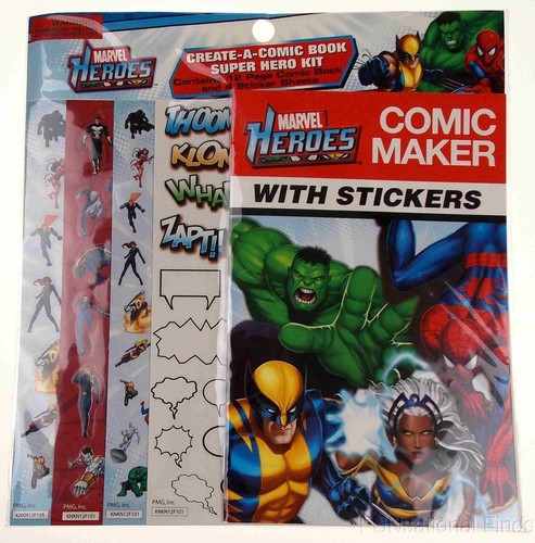 Marvel Heroes Comic Maker Stickers Lot 11 Create Book Super Hero Kit ...