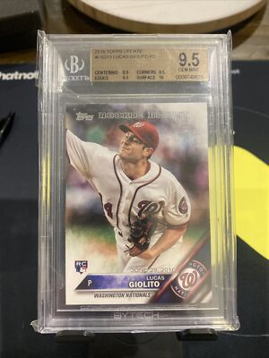 2016 Topps Update Lucas Giolito #US213 BGS 9.5 Gem Mint Rookie RC WHITE ...