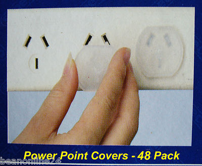 48 Pack Power Point Safety Plugs / Covers - prevents kids inserting ...