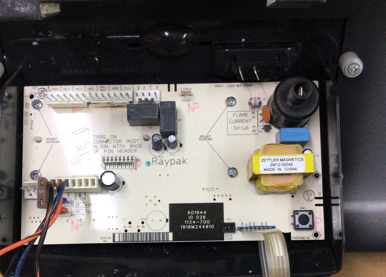 Raypak Pool Heater Control Board 1134-700 With Bezel Door. Tested ...