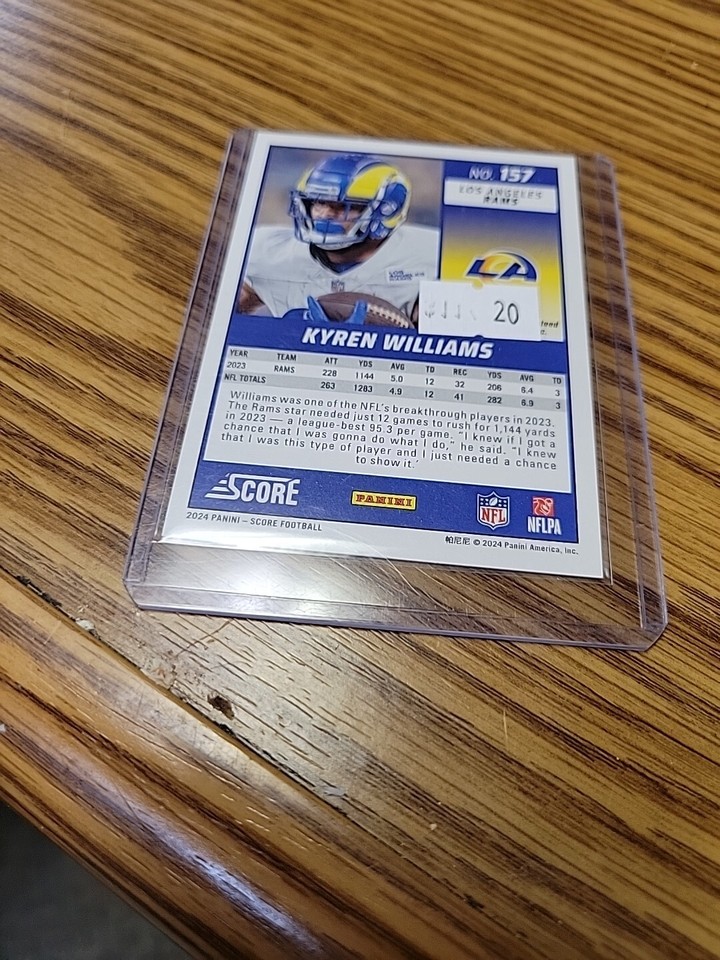 Hot Kyren Williams Autograph On A 2024 Score Card | eBay