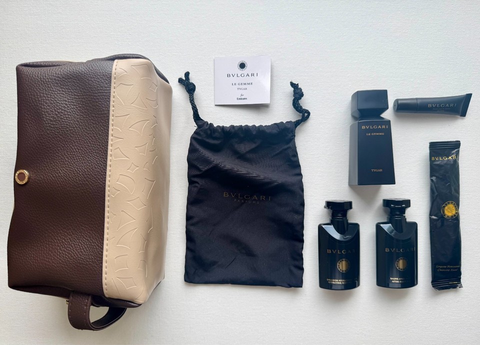 Emirates First Class Men's Amenity Kit Bvlgari Le Gemme TYGAR Eau de ...