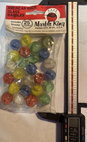 VTG Marble King American Made Glass Marbles 25 Cats Eye Includes ...
