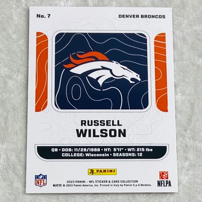 Russell Wilson Silver Foil 2023 NFL Panini Sticker & Card Collection ...