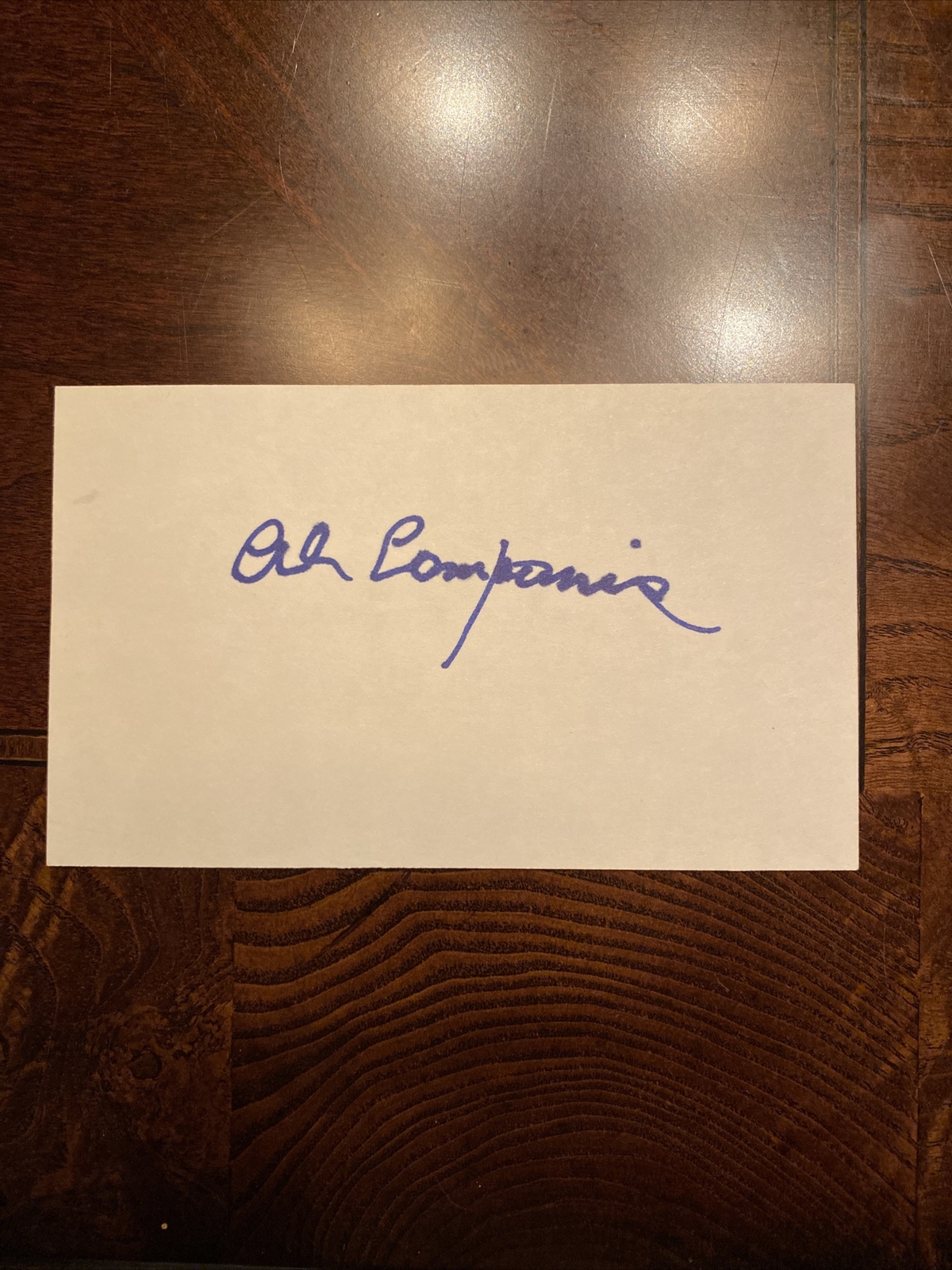 Al Campanis 3x5 signed auto autographed index note card Brooklyn ...
