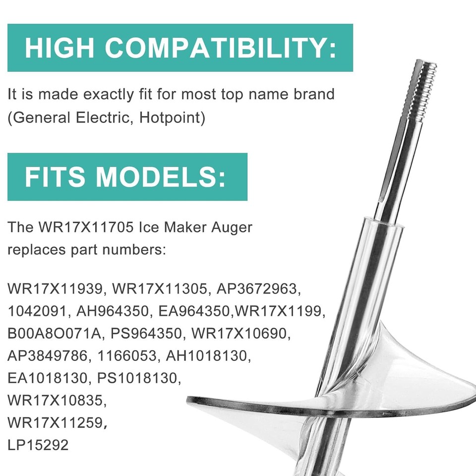 Ice Maker Auger Bucket For GE Refrigerator Freezer WR17X11705 AP3672963 ...