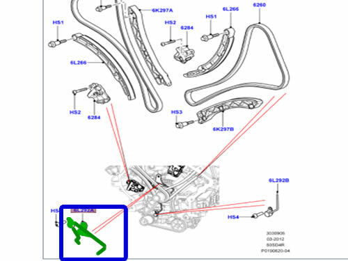 GENUINE LAND ROVER CAMSHAFT LUBRICATING JET UPPER LR4 SPORT RANGE ROVER ...