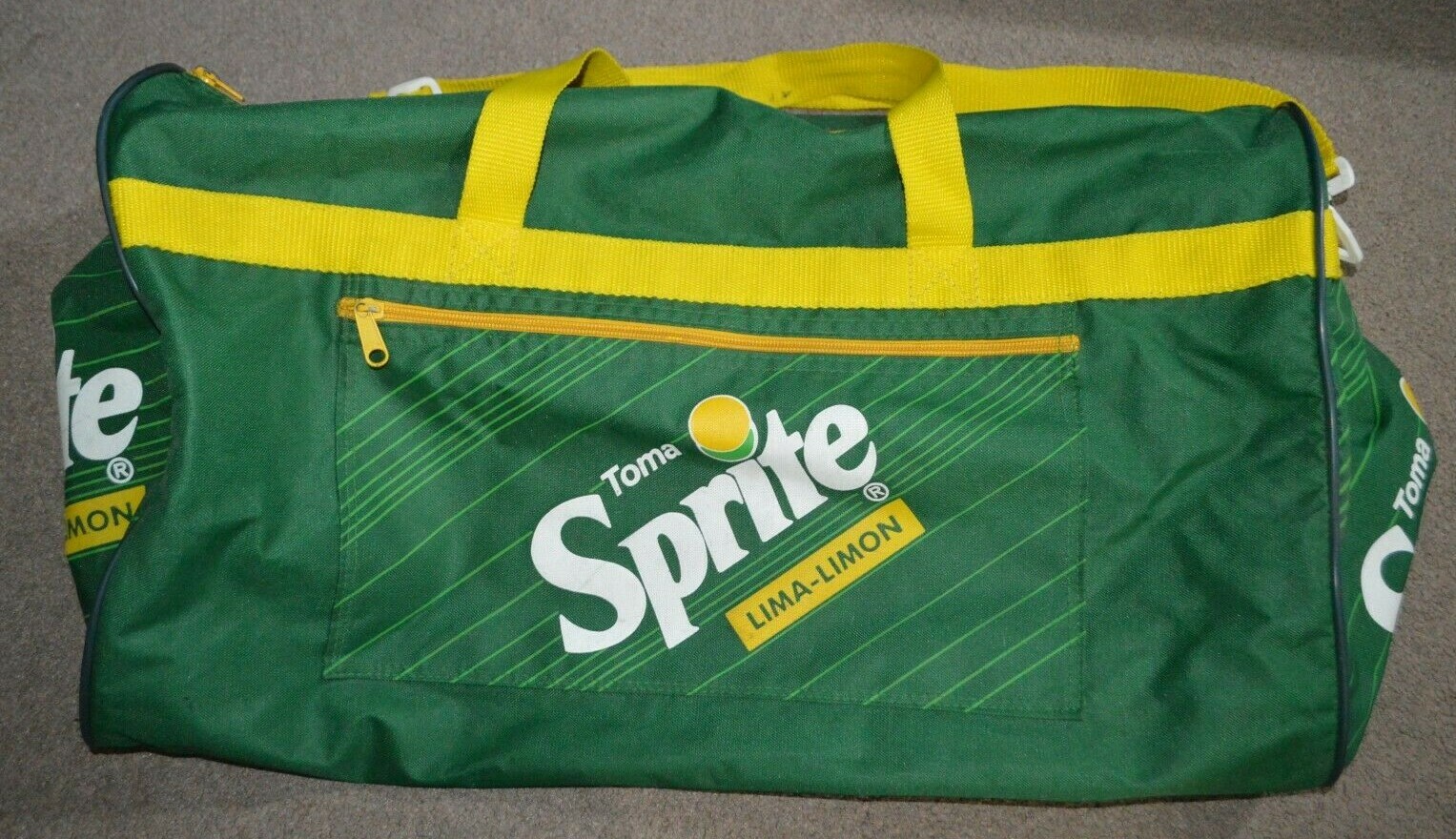 Vtg Sprite Promotional Gym Duffle Bag Soda Mexico - Gem