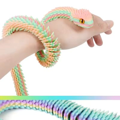 3D Printed Animals Snake Viper Snake Flexible Snake Desk Decor Fidget ...
