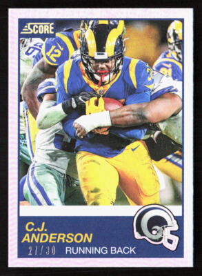 2019 Panini Score CJ Anderson 30th Anniversary /30 #324 Los Angeles ...