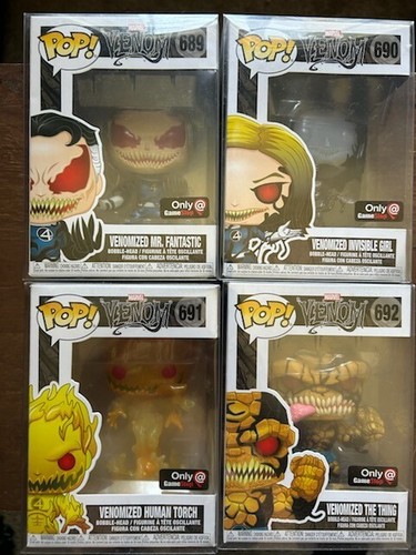 Funko Pop Venomized Fantastic Four Mr Fantastic Invisible Girl Human ...
