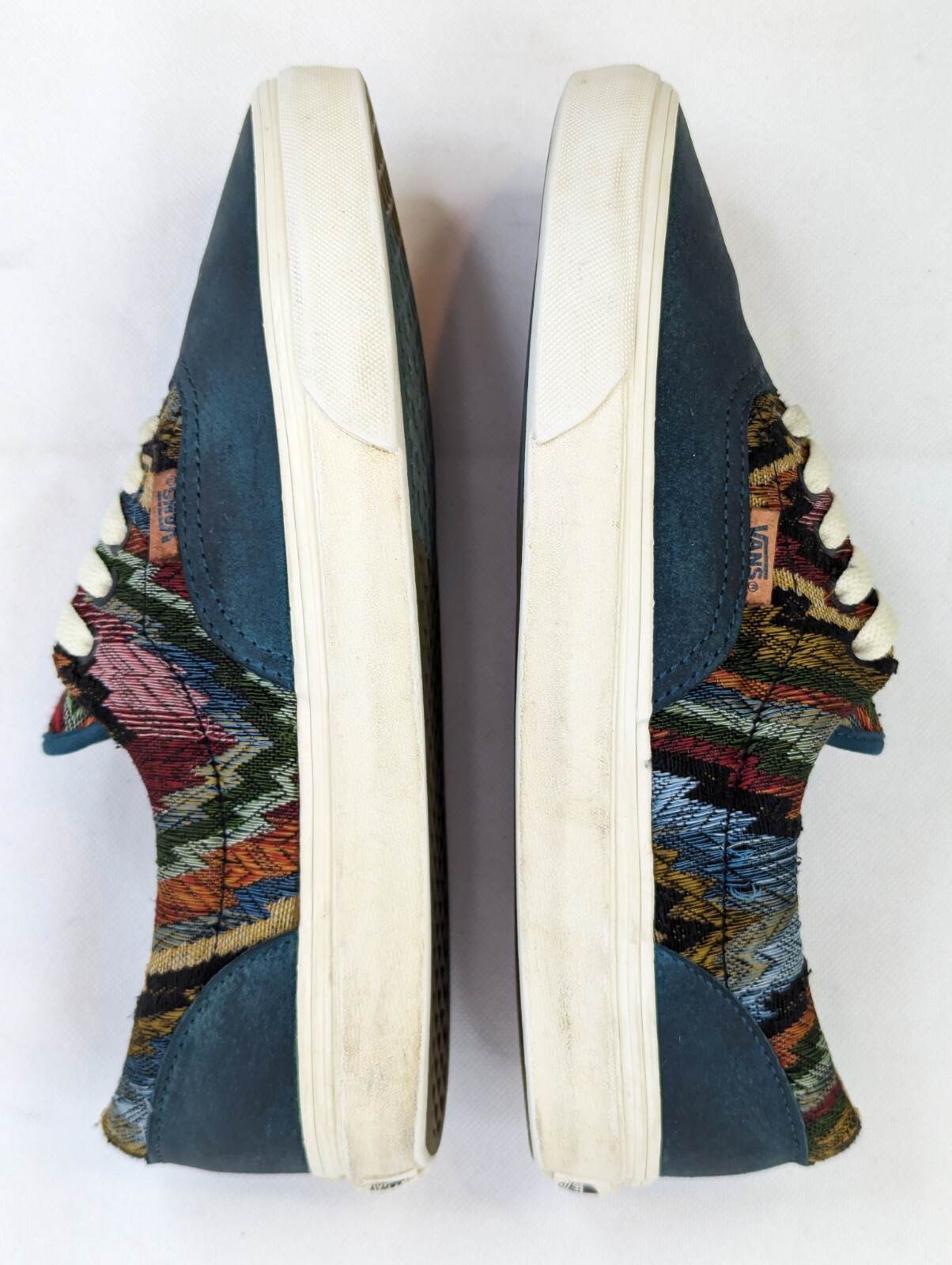 VANS Italy Woven Aztec Pattern & Teal Suede Skateboa… - Gem