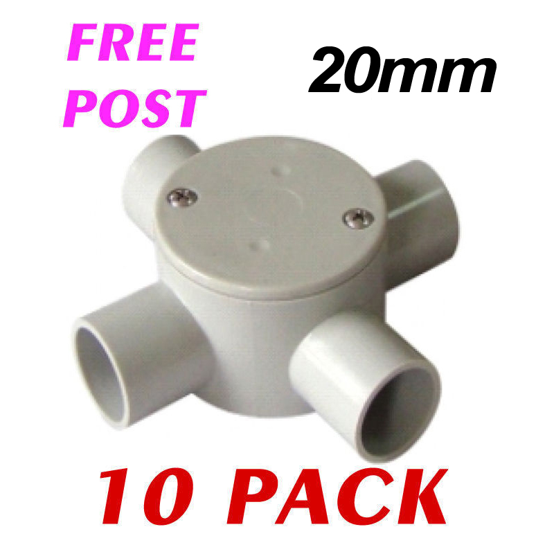 20mm - 4 Way Conduit Box (10 Pack) Electrical Conduit Fittings Free ...