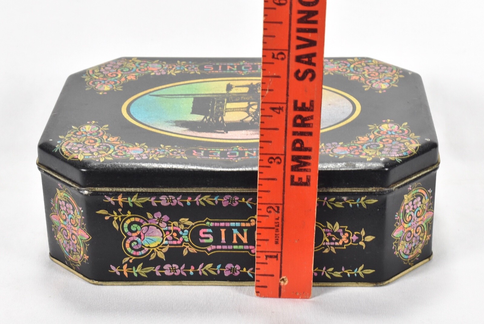 Vtg Singer Sewing Machine Bristoleware Collectible Holographic Tin Box ...