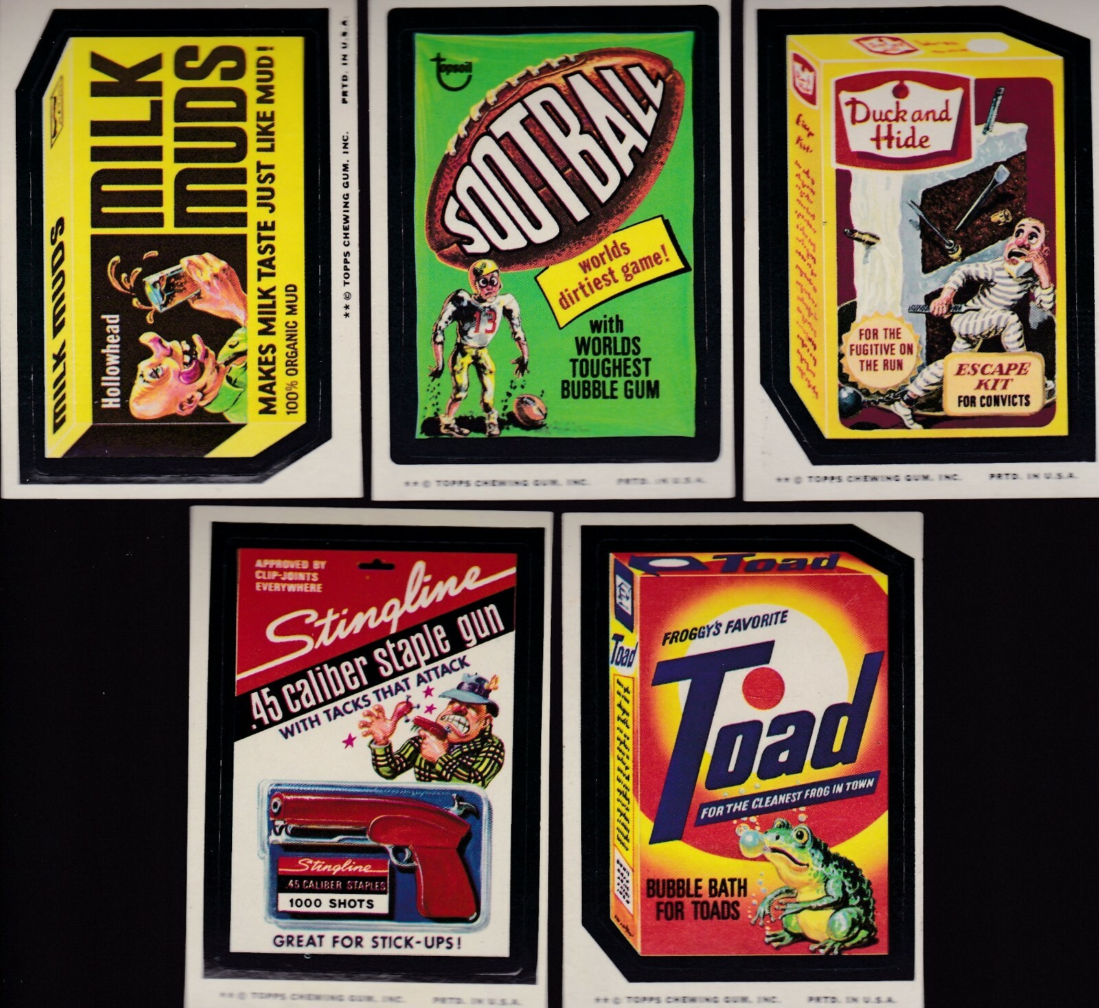 1975 Topps Wacky Packs Series 12 Lot of 5 different NM SOOTBALL TOAD ...