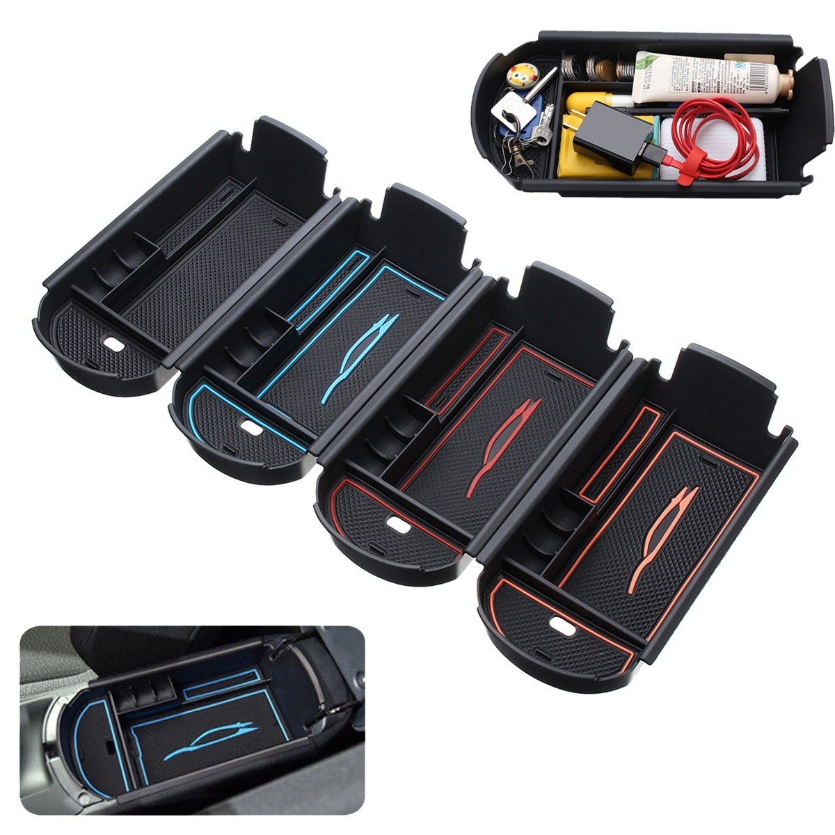 Car Glove Armrest Storage Box Center Console Organizer For Toyota C-HR ...