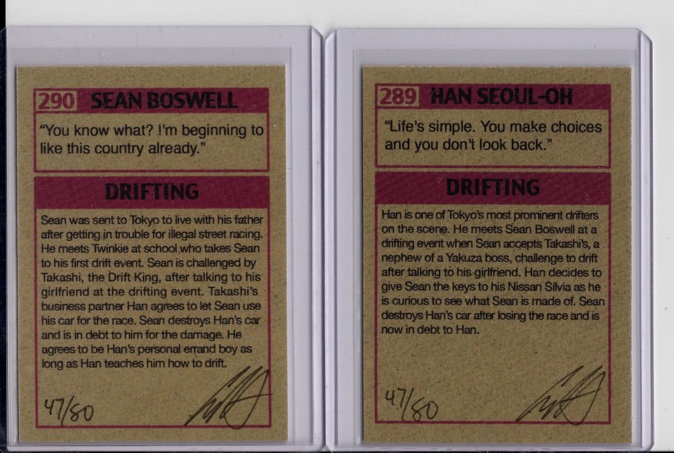 Fast & Furious Tokyo Drift Sean Boswell Han Seoul-Oh Trading Cards ...