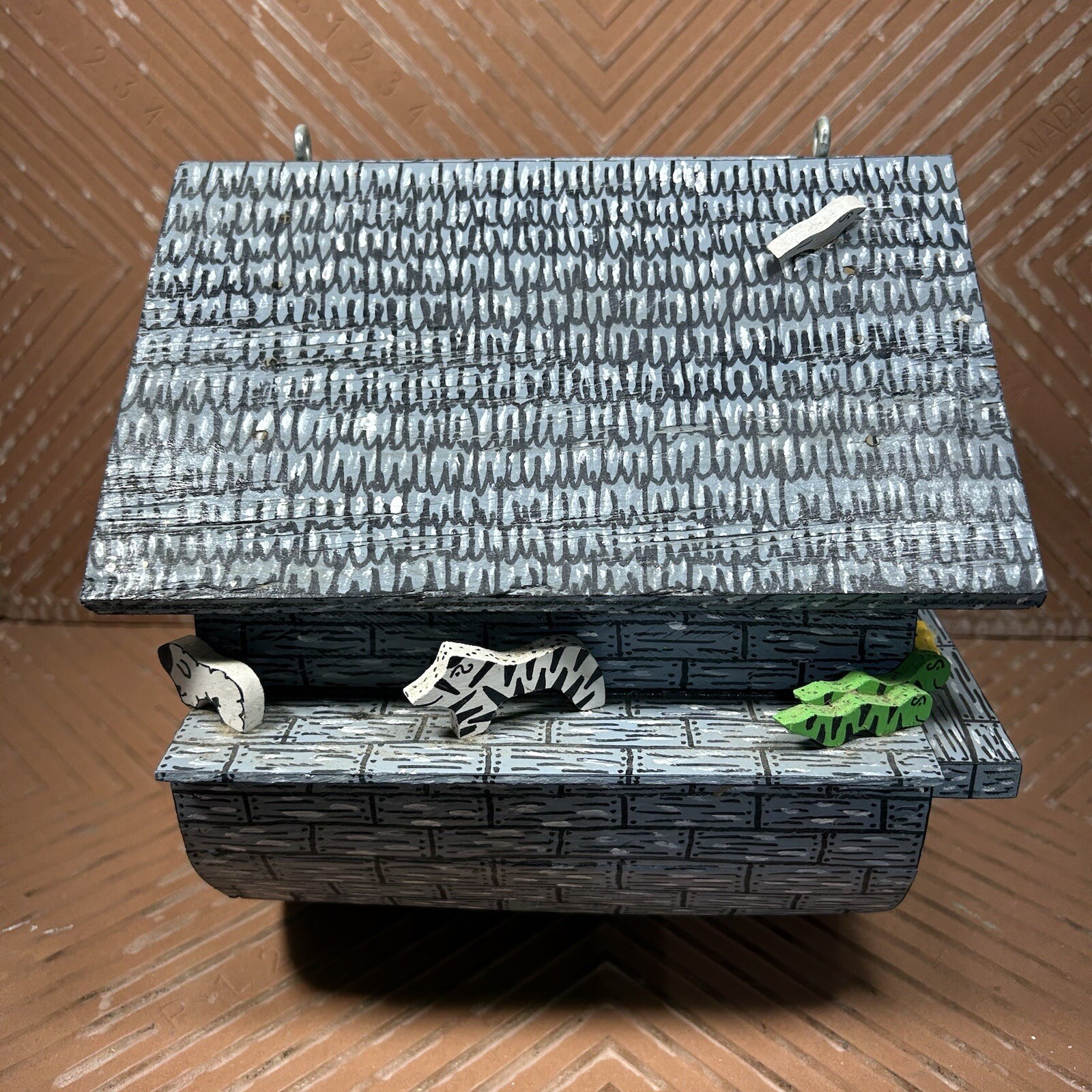 Vintage Noahs Ark Bird House Hand Made And Painted 1994 DETAILED 10 X 8 ...