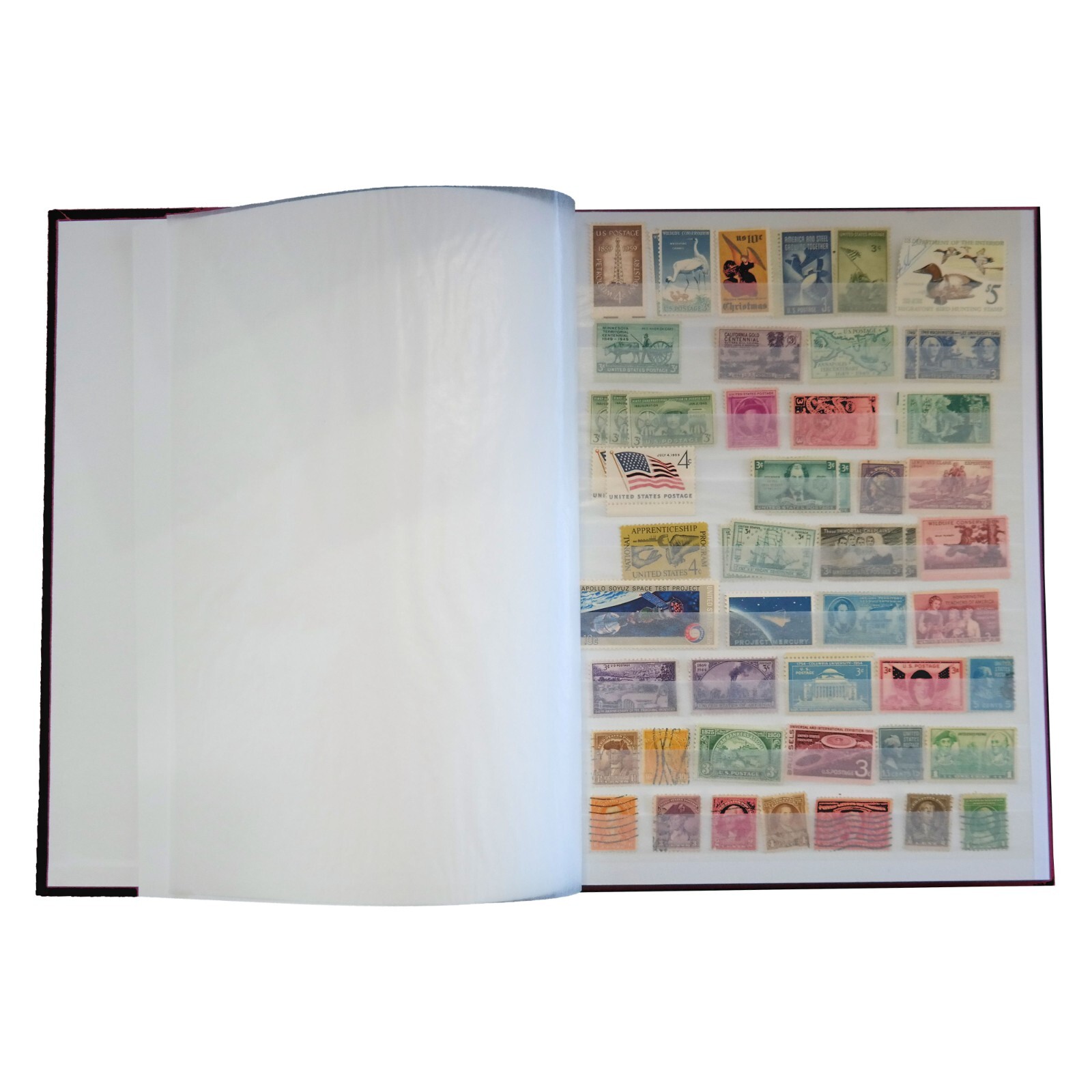 64 White Page Supersafe Stamp Stock Book 32 Folio Hardback Black Cover ...