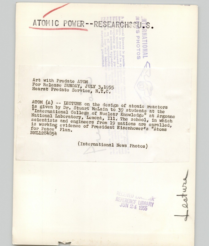 Atomic Reactor Design Lecture @ Argonne Lab, Lemont IL USA 1955 VTG ...
