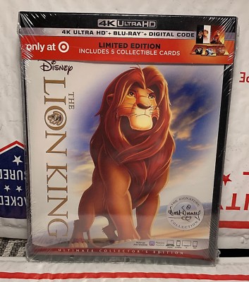 NEW LION KING 4K UHD+BLU-RAY+DIGITAL CODE+5 ART CARDS! TARGET EXCLUSIVE ...