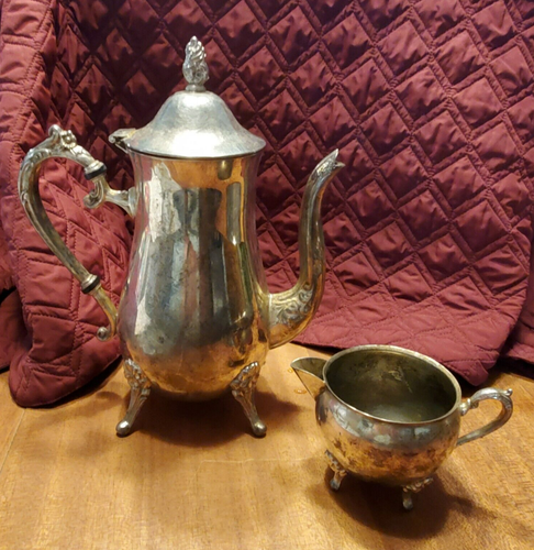 Vintage SilverPlate Footed Tea Pot And Creamer Victorian Style | eBay