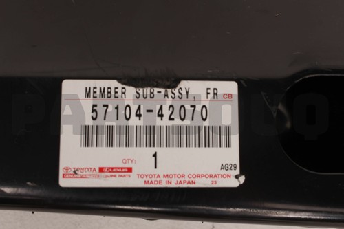 5710442070 Genuine Toyota MEMBER SUB-ASSY, FRONT CROSS 57104-42070 | eBay