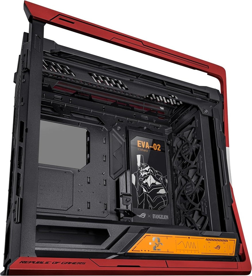 ASUS Evangelion GR701 EVA-02 EATX Full Tower Case Color Red Aluminum ...