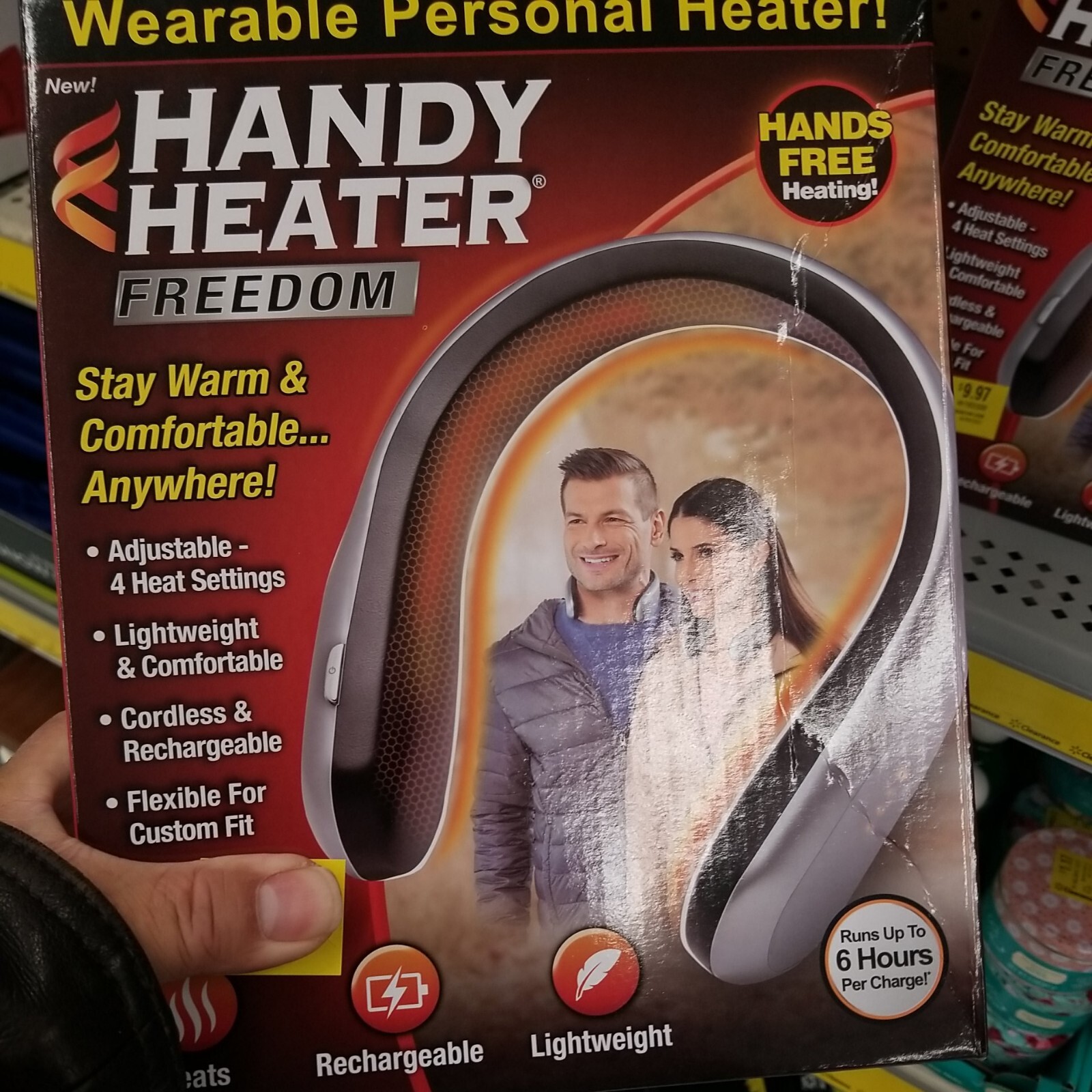 Ontel Handy Heater Freedom Neck Wearable Personal Heater USB Silver ...