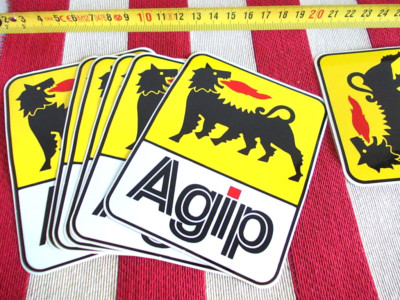 agip ferrari sponsor fiat agip Eni oils lubricants Laminated stickers ...