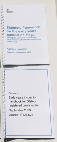 Ofsted Guidance Early Years Inspection Handbook & Statutory Framework ...