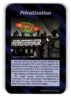 Privatization Card Unlimited INWO Illuminati New World Order Game | eBay