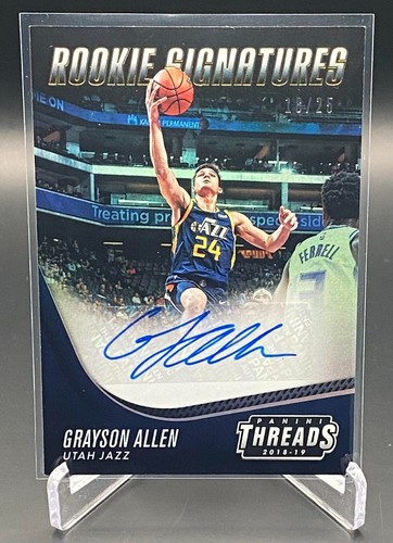 2018-19 Panini Threads Grayson Allen Rookie Signatures Gold #/25 Auto ...
