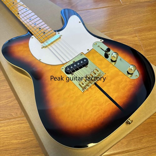 solid TeLe 3TS Quilted Maple Electric Guitar White Pickguard Gold Part ...