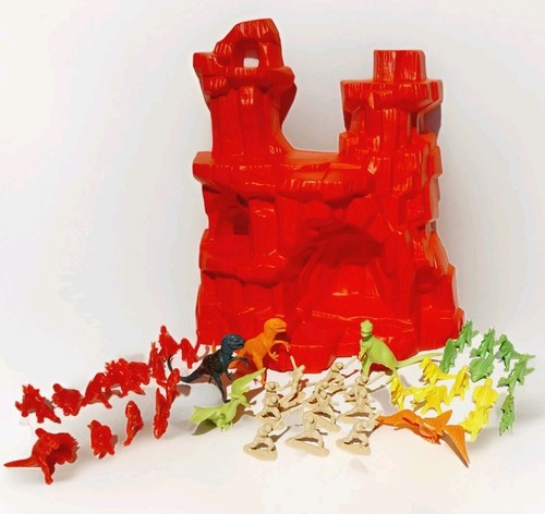 TIM MEE TOY PLAY SET DINOSAUR MOUNTAIN WITH 43 FIGURES RED YELLOW GREEN ...