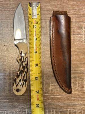 Handmade Tang Skinner Knife 3 inch Blade- A8 Tool Steel -Bone Handle | eBay