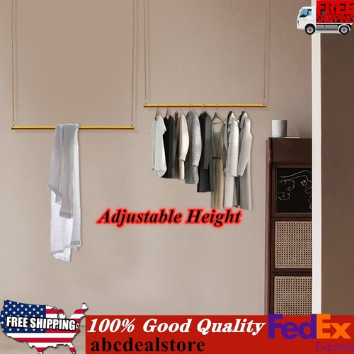 2pcs Clothing Hanging Rack Adjustable Chain Garment Rack Clothes ...