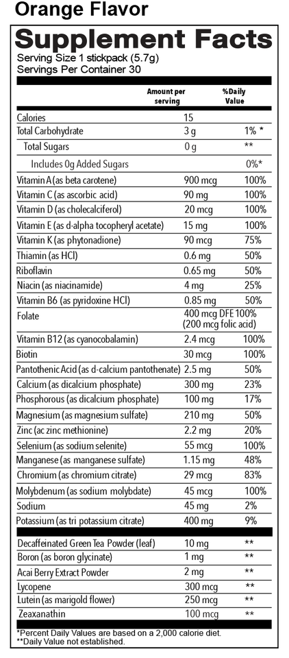 EcoDrink Complete Multivitamin Drink Mix 30 Packets 100% Natural ...