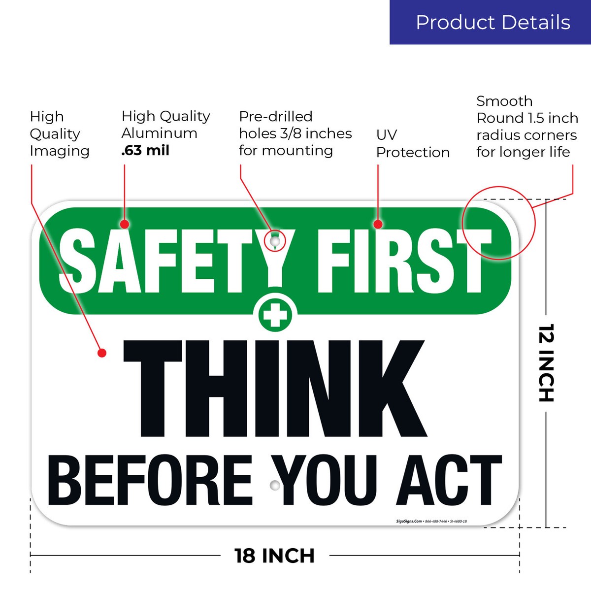 Safety First Think Safety Safety Sign