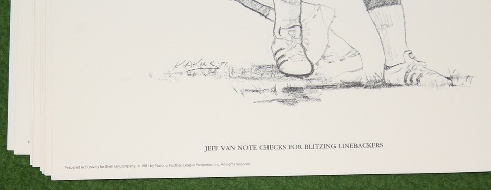 1981 Atlanta Falcons Jeff Van Note Shell Oil Football Print Collectors ...