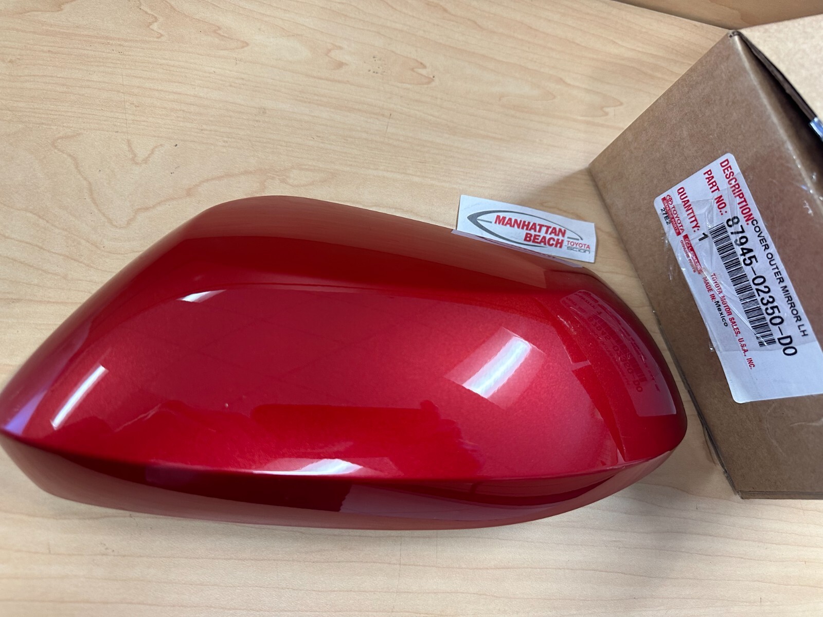 20-21 COROLLA DRIVER LEFT OUTER MIRROR COVER RED 3R3 OEM TOYOTA 87945 ...