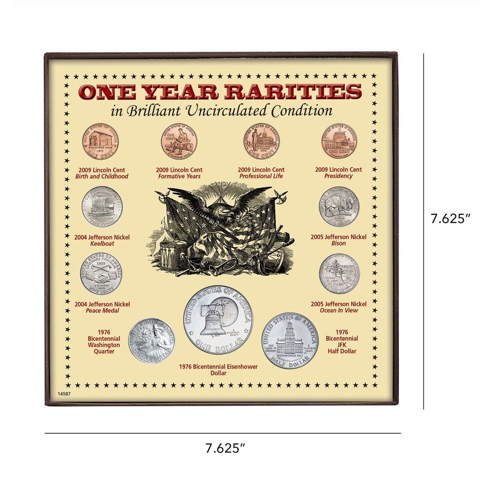 NEW American Coin Treasures One Year Rarities Eleven Coin Display Boxed ...