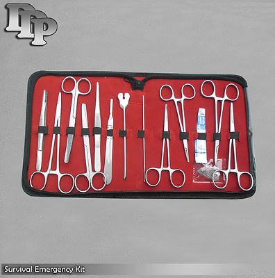 12 Pc Instrument Surgical Kit Survival Emergency First Aid Military ...