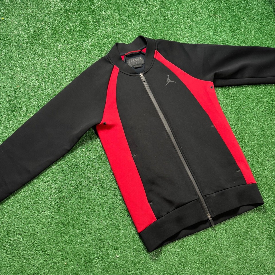 Jordan Full Zip Size Small Jacket Mens Black Red Lightweight Athletic ...