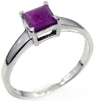 Pure Sterling Silver Square Ruby Ring Sz 7 # RR84 | eBay