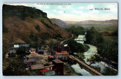Welch Minnesota Postcard Residence Section Bridge Mountains Scene 1909 ...