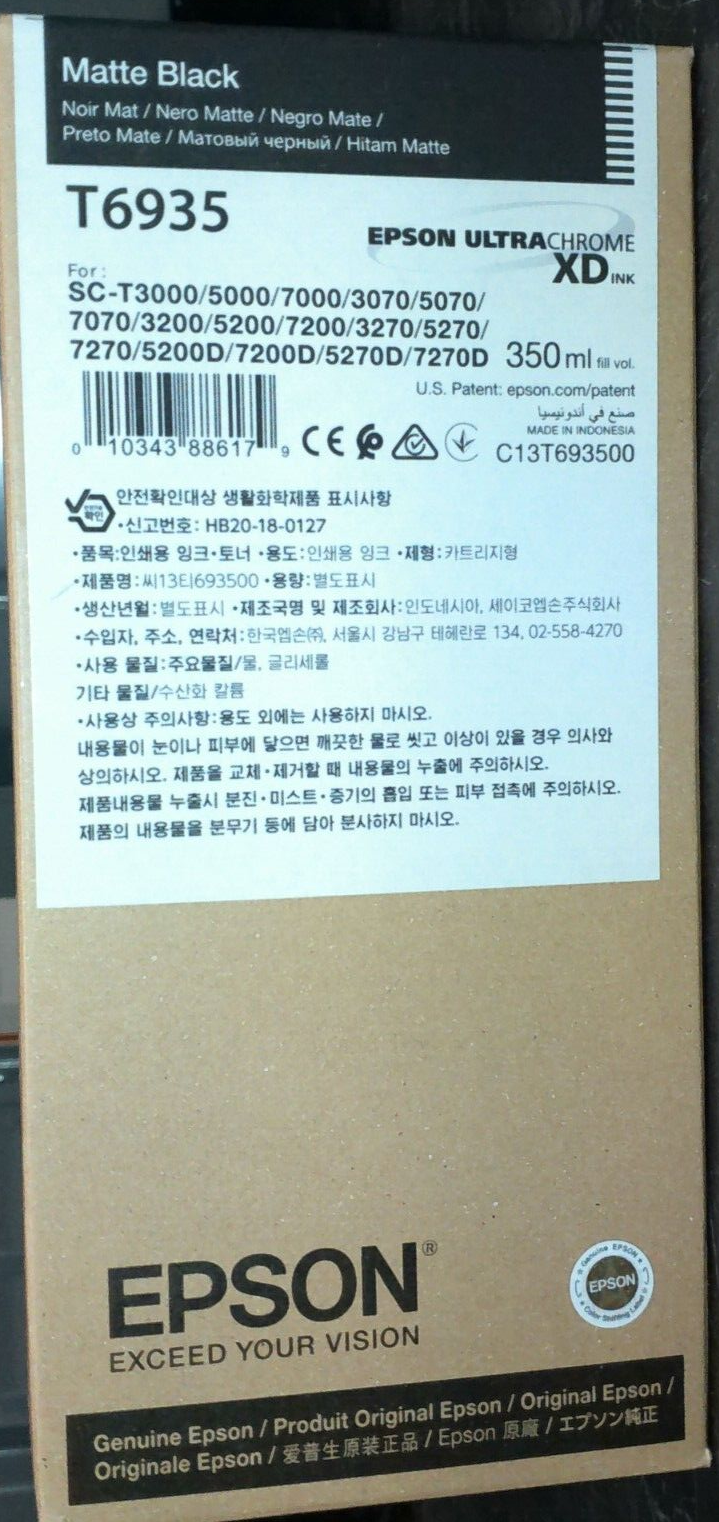 Genuine Epson Ultra Chrome XD 350ml Ink Cartridge Matte Black T6935 for ...