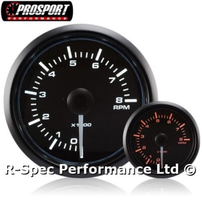 WATERPROOF Prosport 52mm Stepper Motor Amber White Rev Counter ...